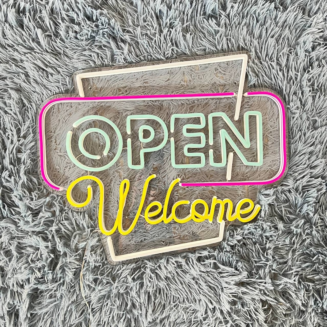 Welcome Open Led Sign Open Led Sign Wall Decor Bar Neon - Etsy
