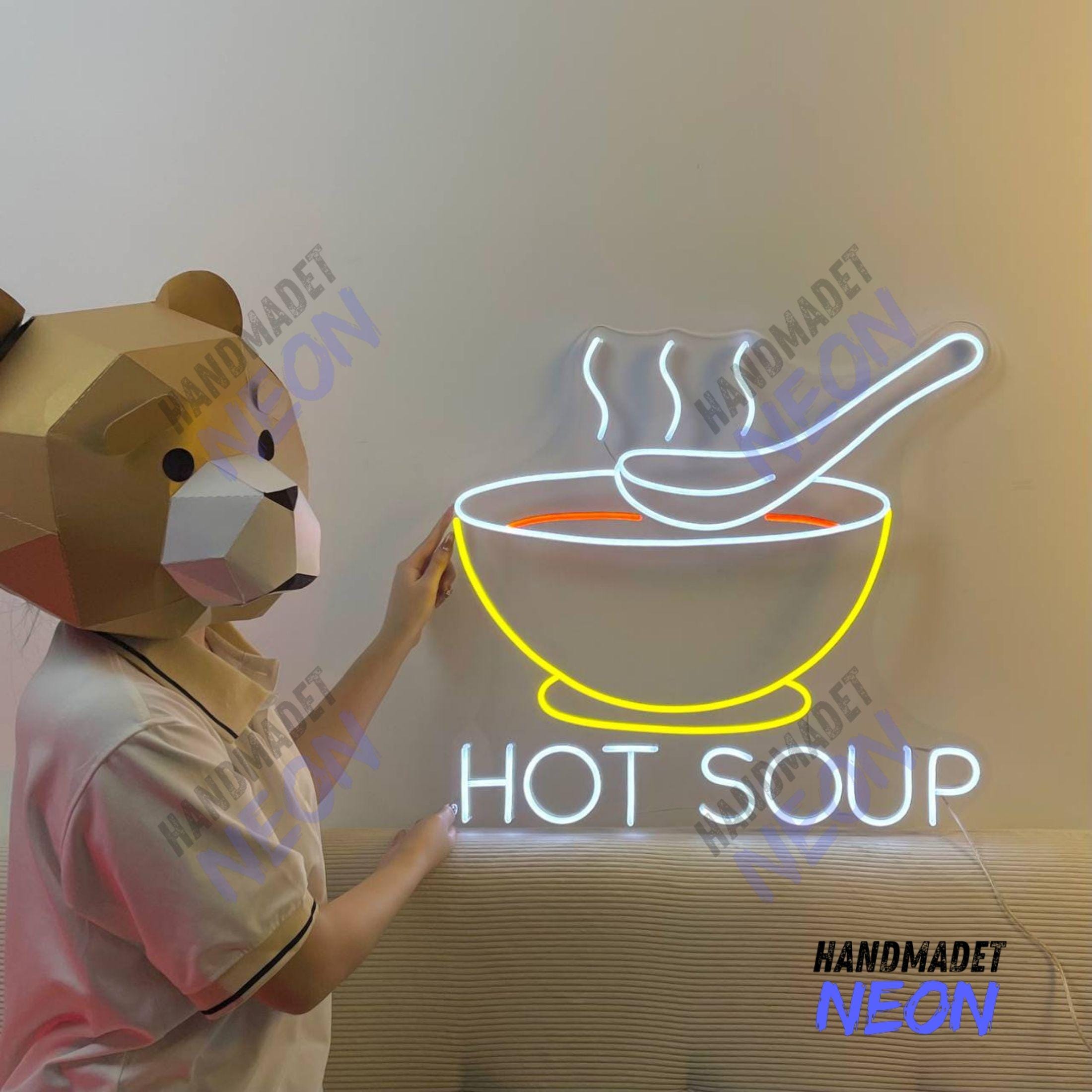 Hot Soup Neon Sign, Hot Soup Led Sign, Soup Neon Light, Food Shop Led ...