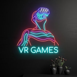 Custom VR Games Neon Sign, Virtual Reality Led Sign, Game Player Led ...