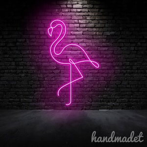 Flamingo Neon Wall Sign, Flamingo Lover Led Wall Sign, Animal Neon Wall ...