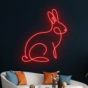 Rabbit Neon Sign, Bunny Neon Light, Easter Rabbit Led Light, Easter ...