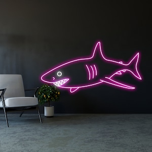 Shark Neon Sign, Shark Neon Light, Shark LED Light, Shark LED Sign ...