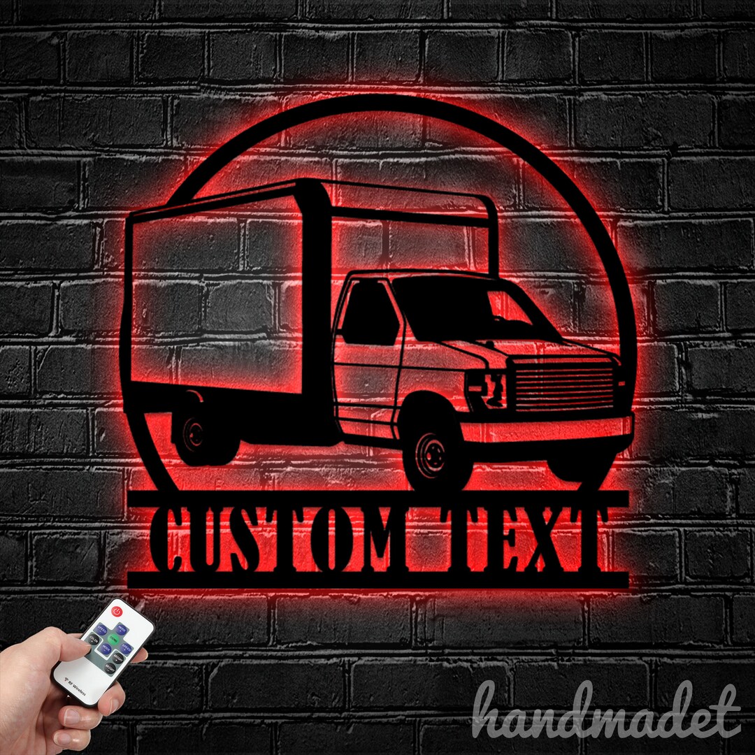 Personalized Delivery Truck Metal Wall Sign, Vehicle Metal Wall Light ...
