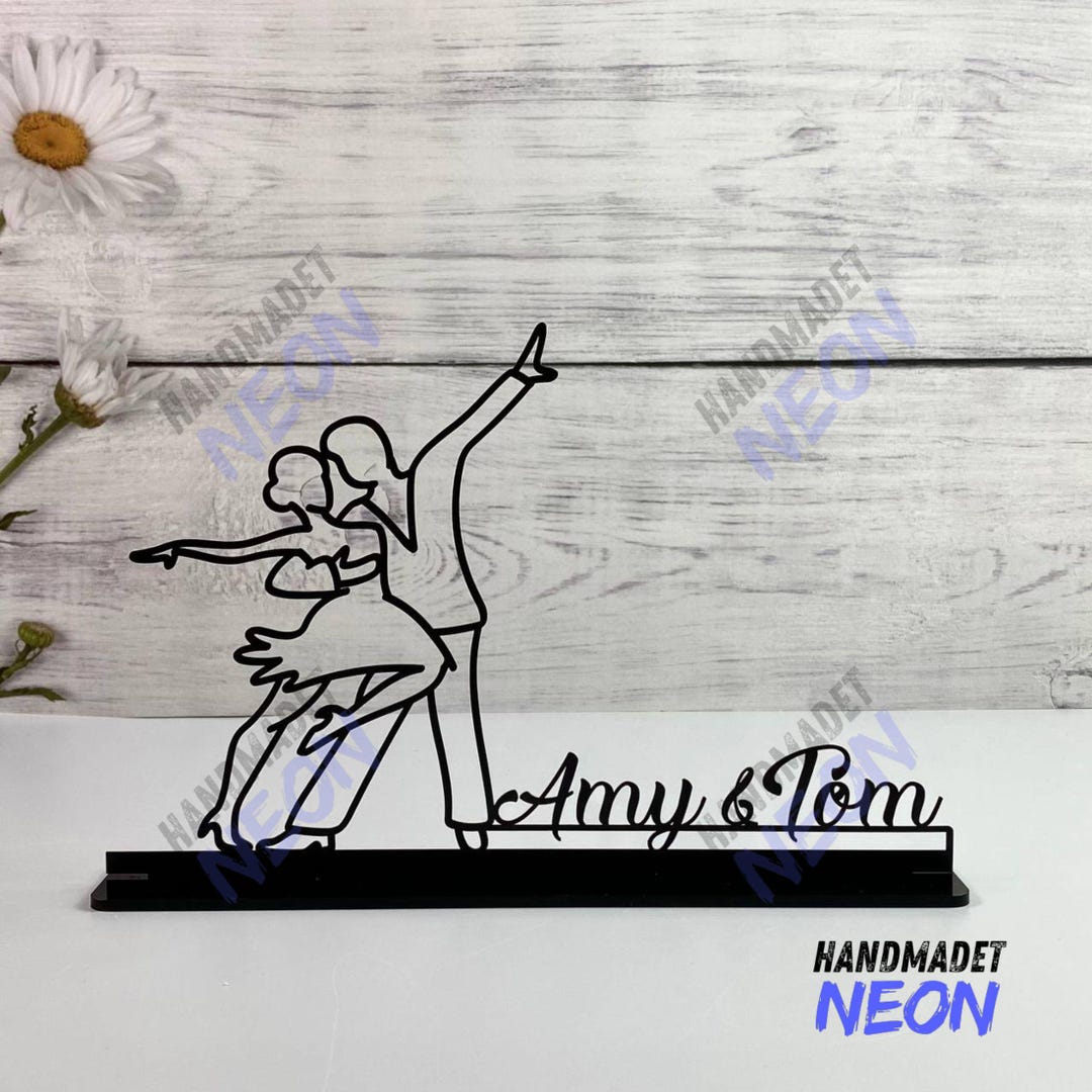 Custom Dancing Couple Metal Desk, Dance Metal Table Sign, Couple Dancer ...