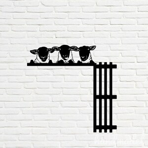Personalized Lamb Sheep Door Corner Metal Wall Art, Custom Sheep Metal Sign Door Topper, Sheep ...