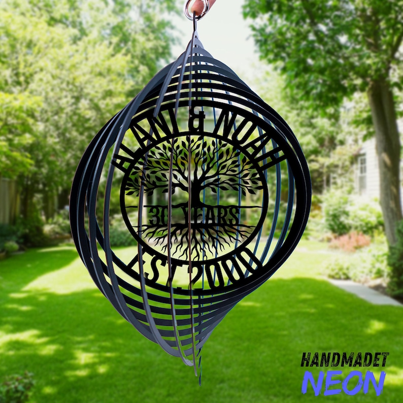 Personalized 30th Anniversary Wind Spinner - Custom Couple Name Metal ...