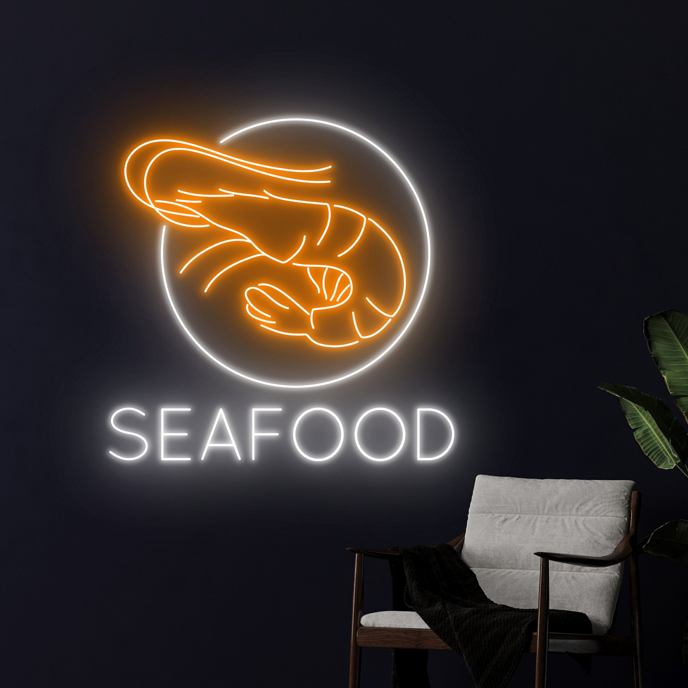 Seafood Shrimp Neon Sign, Sea Food Led Sign, Shrimp Led Light, Shrimp ...