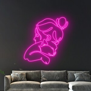 Cat Girl Led Sign, Cat Woman Led Light, Cat Lady Neon Sign, Cat Neon ...