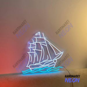 Sailing Ship Neon Sign, Sailing Ship Led Sign, Sailing Boat Led Light ...