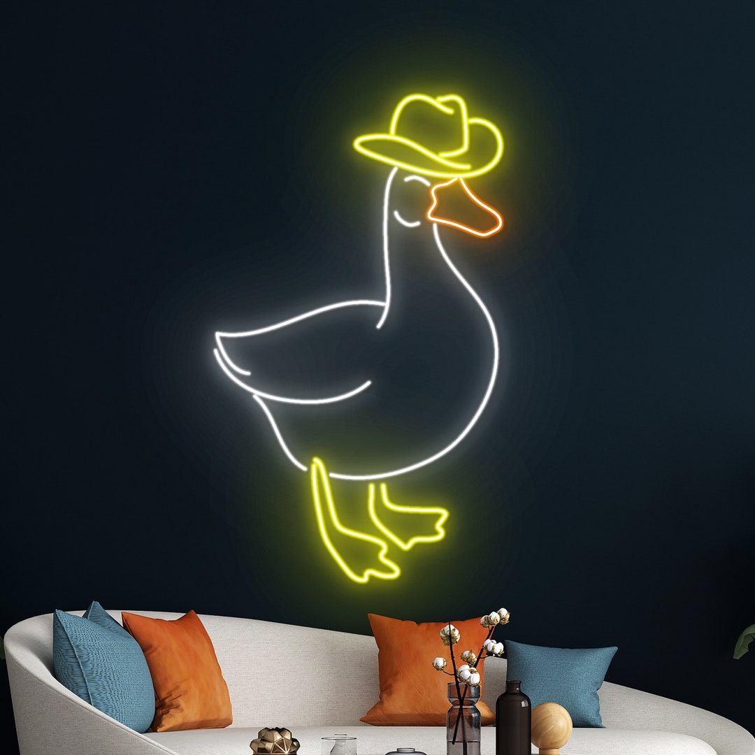 Cowboy Duck Neon Sign, Duck Cowboy Led Sign, Cowboy Hat Boots Duck Led ...