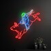 Rodeo Neon Sign, Cowboy Rides Bull Neon Light, Bull Riding Led Sign ...