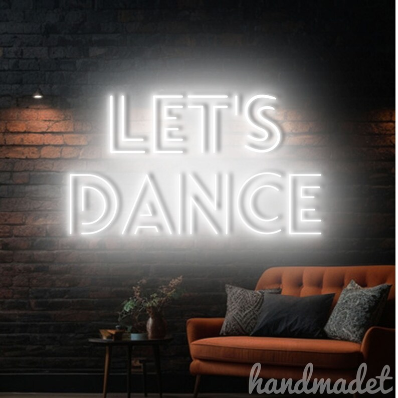 Let's Dance Neon Wall Sign, Let's Dance Words Led Wall Sign, Custom ...