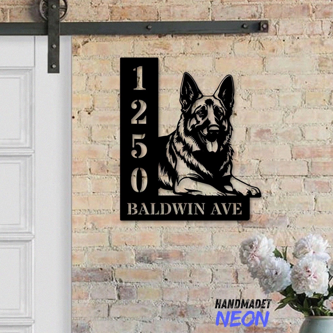 Personalized German Shepherd Dog House Number, German Shepherd Home ...