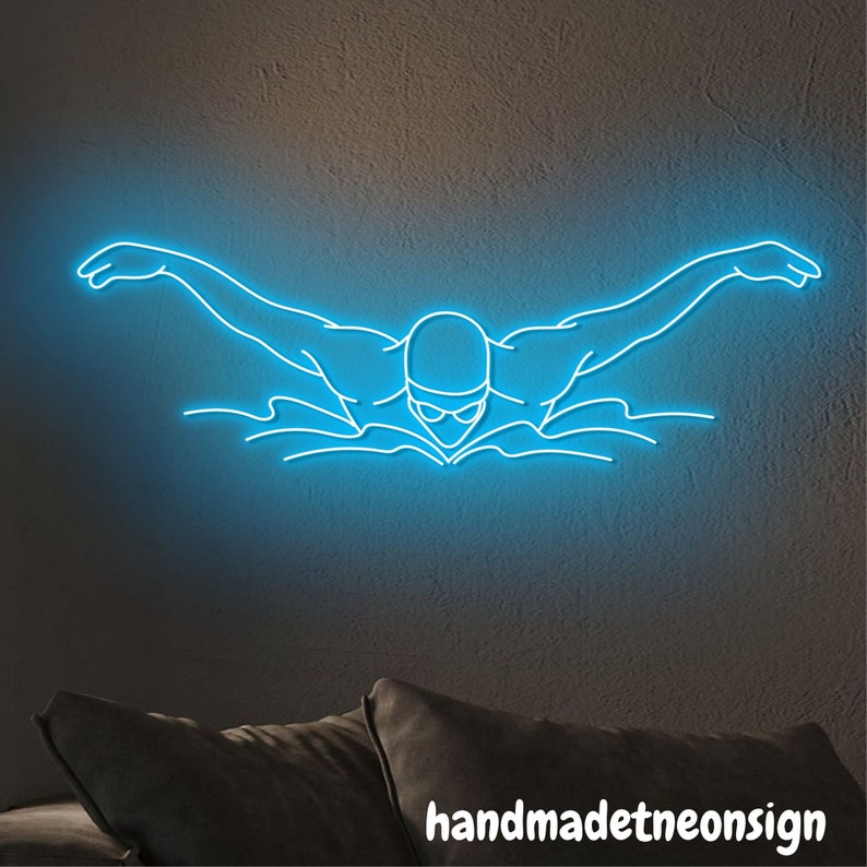 Swimmer Neon Sign, Custom Swimmer Led Sign, Swimming Neon Light ...