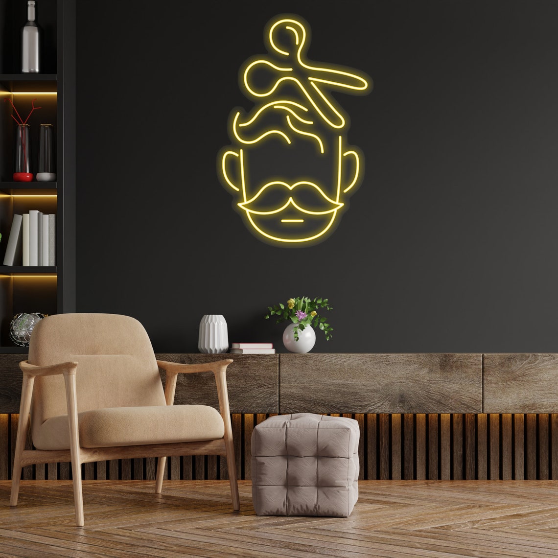Barber Shop Led Sign Barber Neon Sign Wall Decor Decor Led - Etsy
