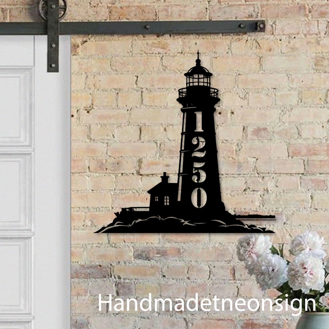 Personalized Lighthouse House Number, Lighthouses Home Number Metal ...