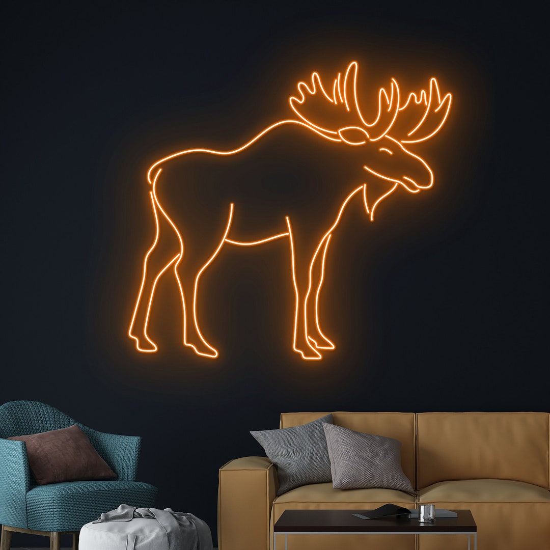 Moose Neon Sign, Moose Led Sign, Moose Neon Light, Moose Led Light ...