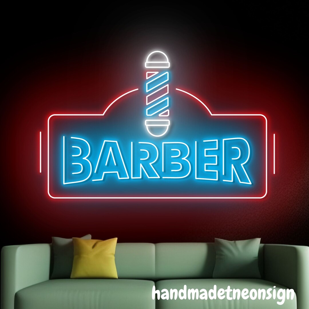 Barber Neon Sign, Barber Shop Led Sign, Barber Neon Light, Barber Led ...