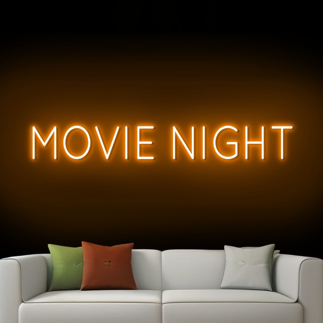 Movie Night Neon Wall Sign, Cinema Neon Wall Light, Film Led Wall Sign ...