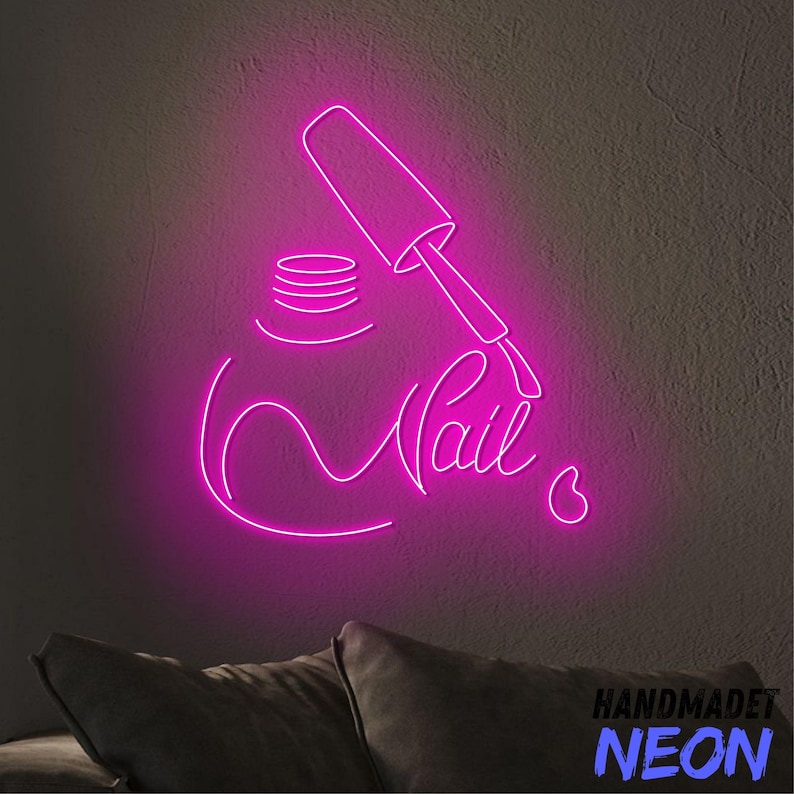 Nails Spa Open Neon Sign, Nails Spa Led Sign, Nails Salon Neon Light ...