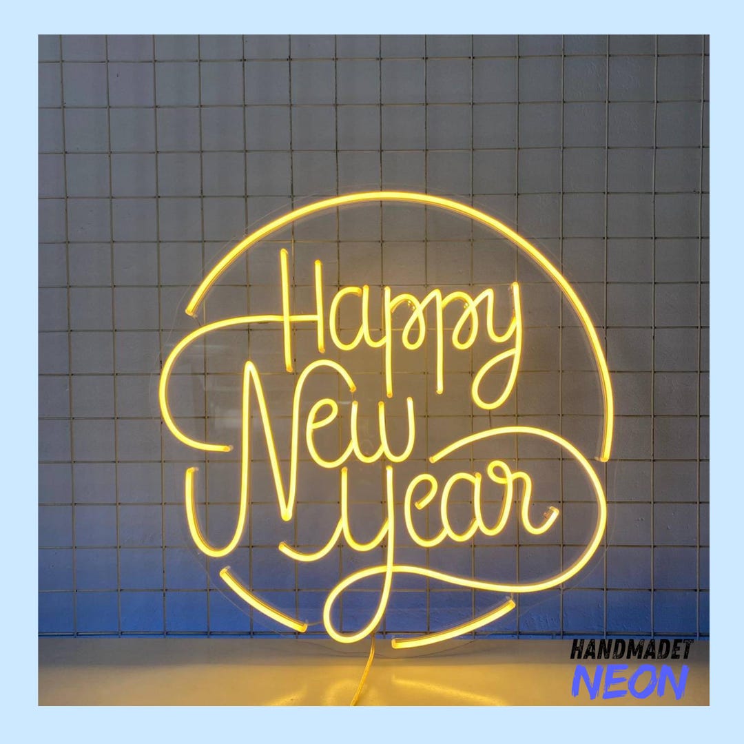Happy New Year Neon Sign, Happy New Year Led Sign, Happy New Year Neon ...