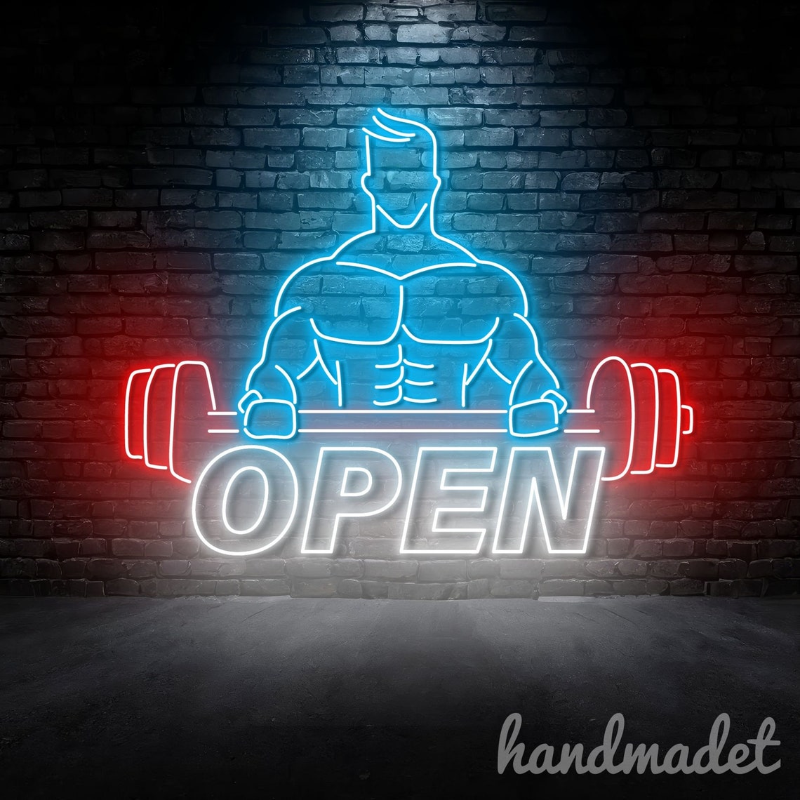Gym Fitness Open Neon Sign, Gym Led Sign, Weightlifting Led Light ...