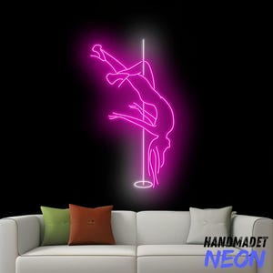 Pole Dancer Neon Sign, Pole Dancing Led Sign, Pole Dance Neon Light ...