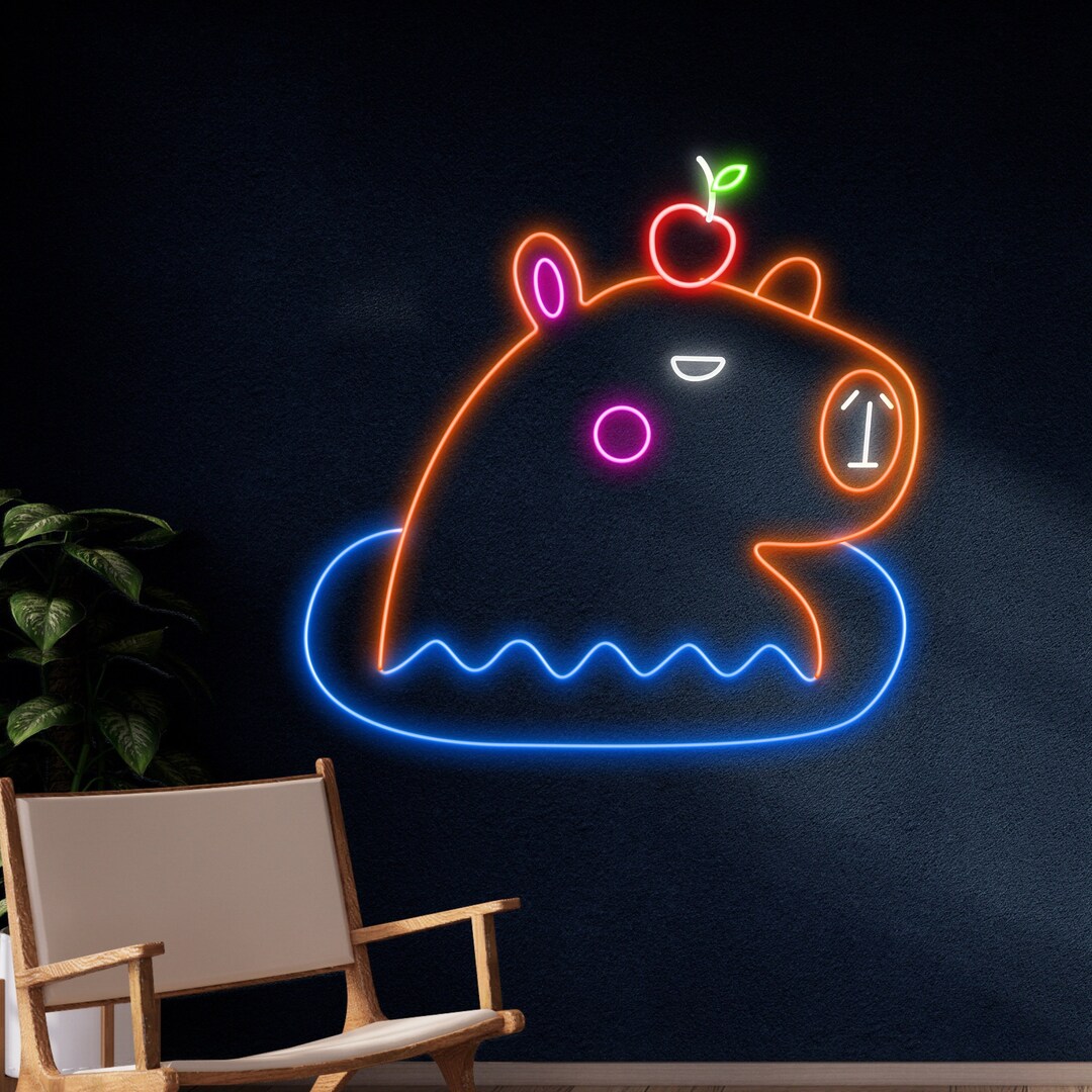 Capybara Neon Sign, Capybara Led Sign, Capybara Led Light, Capybara ...