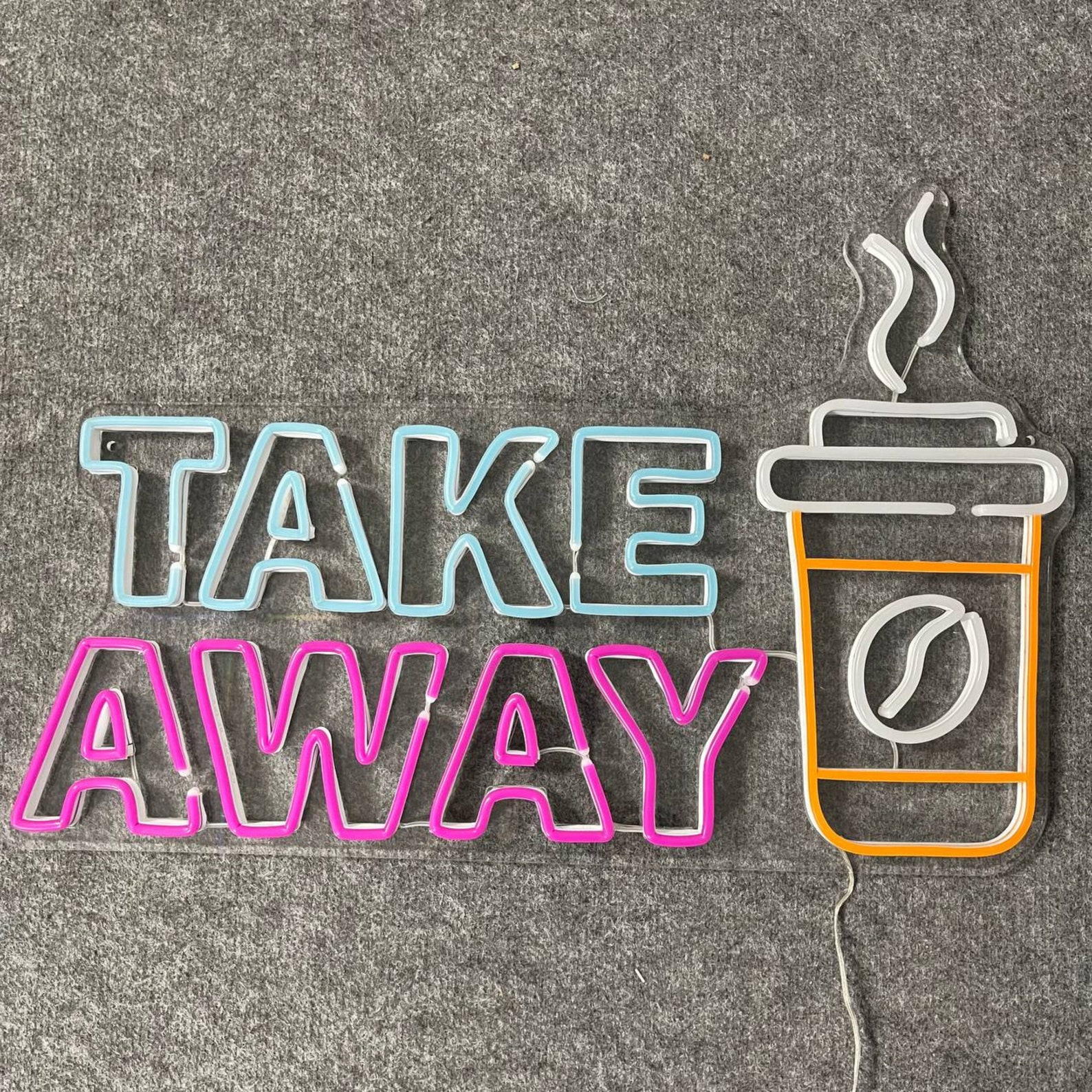 Custom Take Away Coffee Neon Sign, Coffee Shop LED Sign, Cafe Neon ...