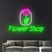 Flower Shop Led Sign, Flower Neon Sign, Flower Neon Light, Floral Led ...