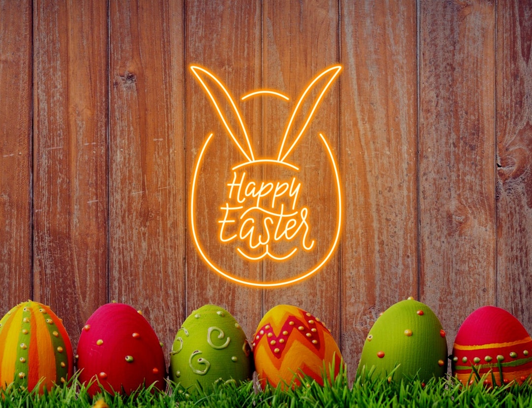 Happy Easter Egg Neon Sign, Easter Egg Led Sign, Custom Neon Sign, Best ...