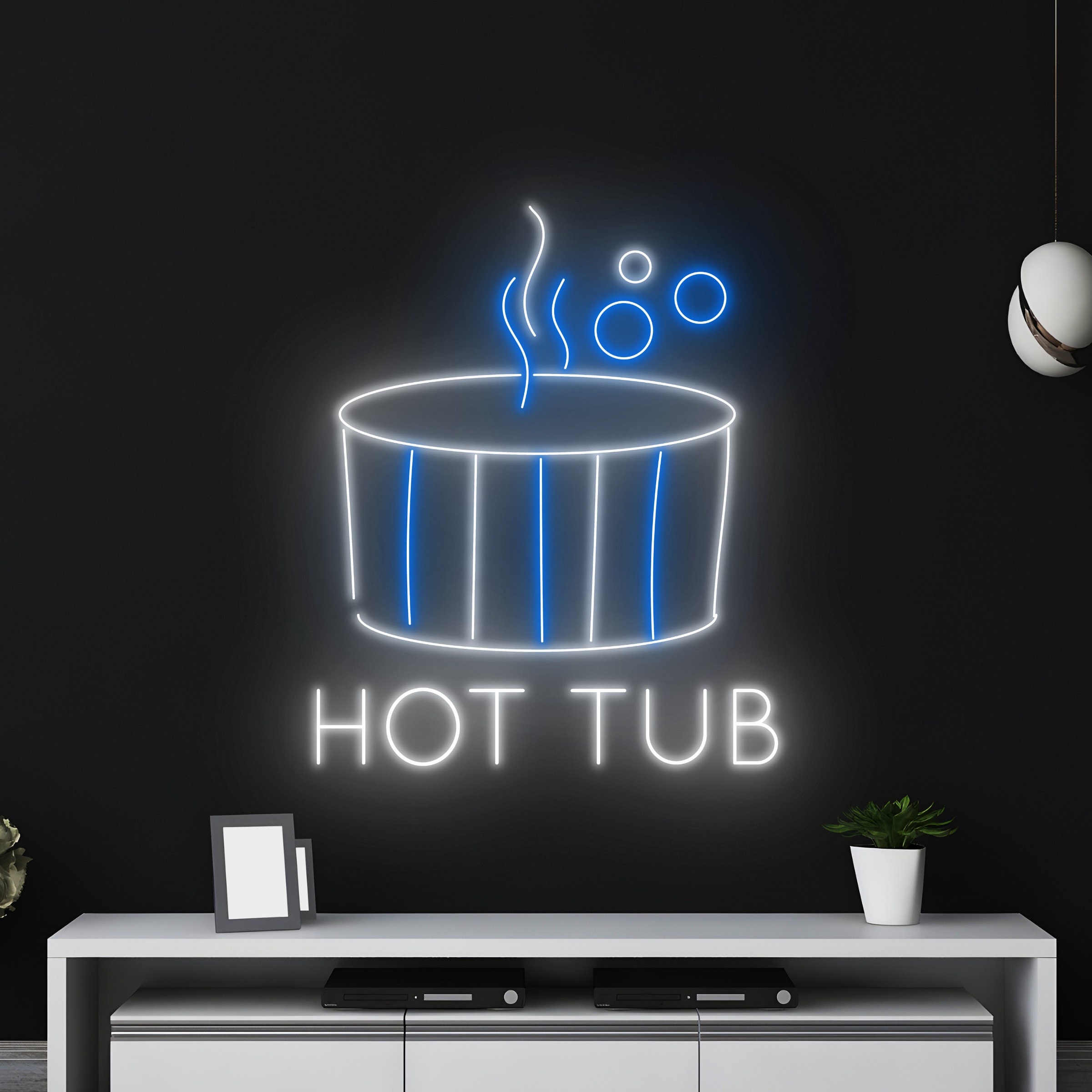 Hot Tub Neon Sign, Hot Tub LED Sign, Hot Tub Neon Light, Bathroom Led ...