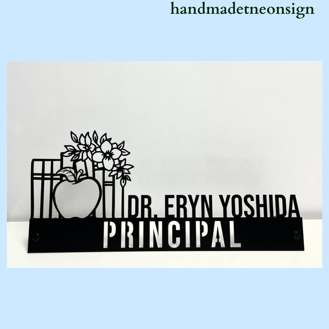 Custom Principal Metal Desk Name Plate, School Metal Job Name Plate ...