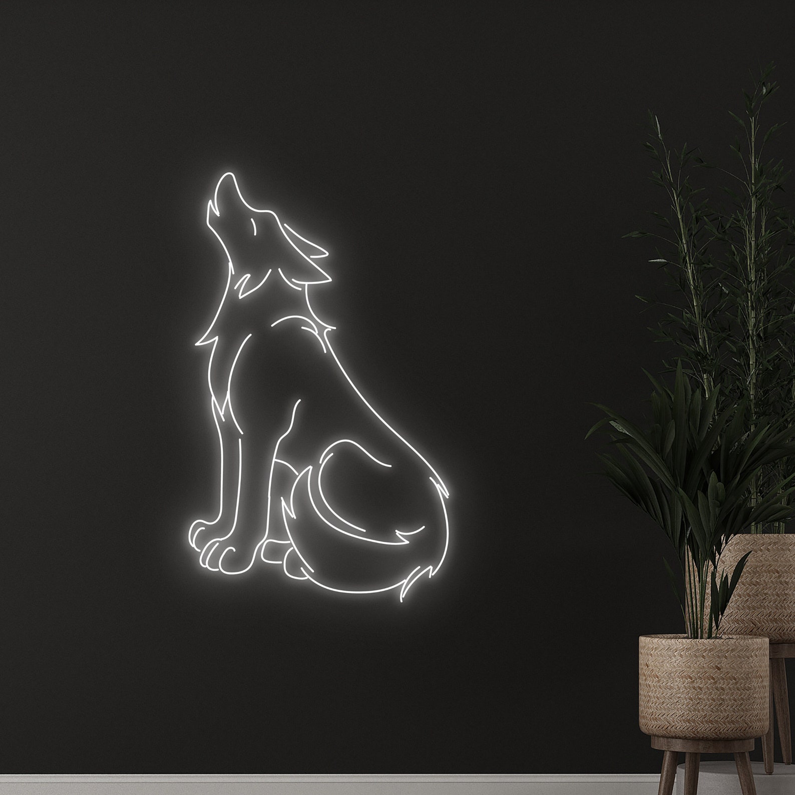 Wolf Howling Led Sign, Howling Wolf Led Light, Wolf Neon Light, Wolf ...