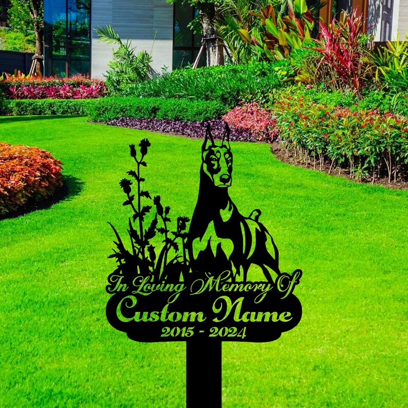 Custom Doberman Memorial Stake Metal Sign - Personalized Doberman Dog ...