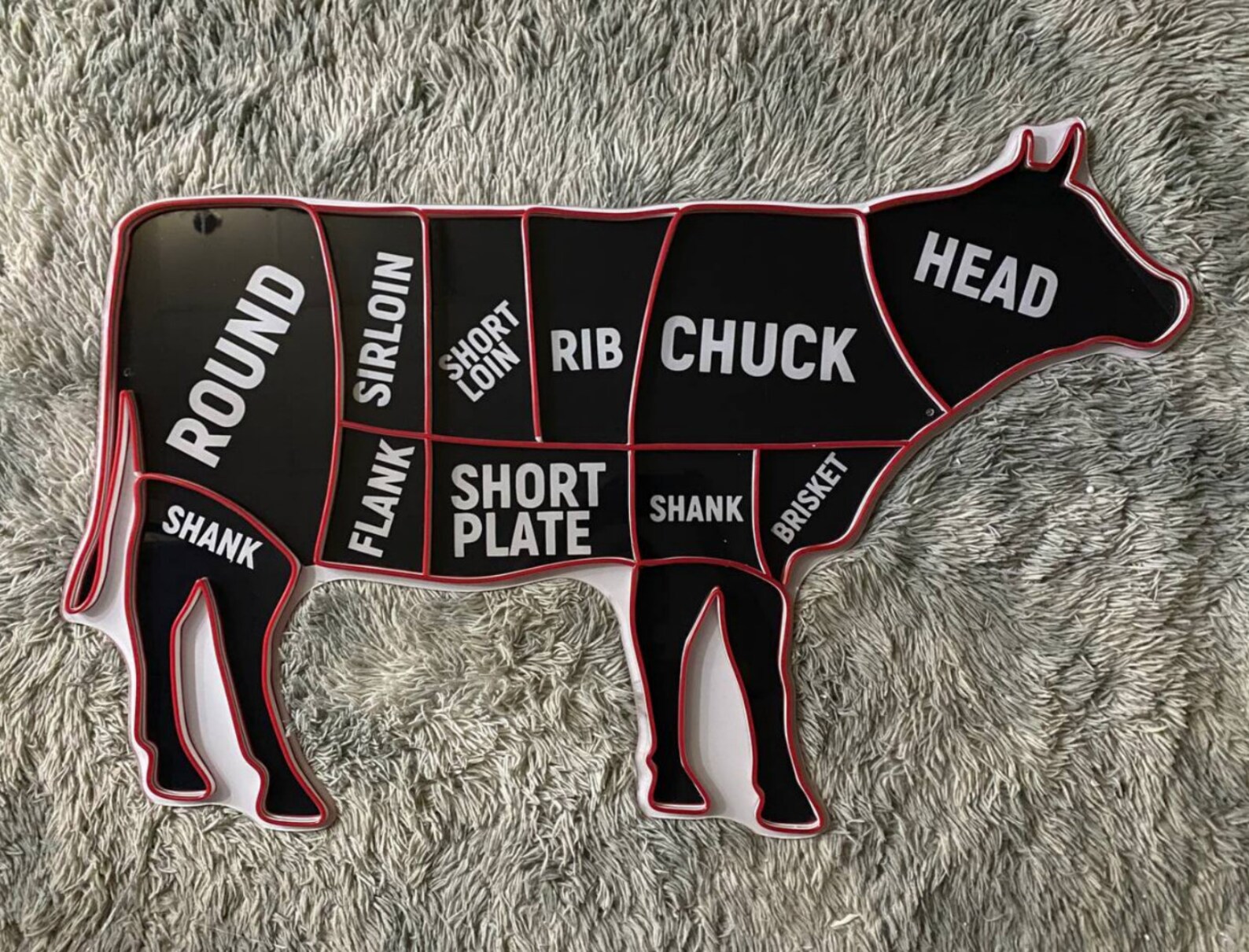 Cow Neon Sign Butcher Shop Led Sign Wall Decor Cow Led - Etsy