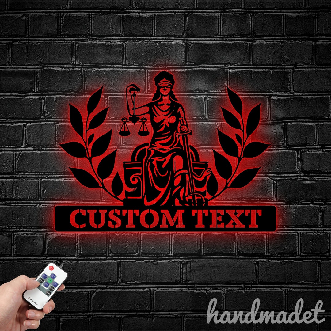 Custom Lawyer Metal Wall Art LED Light, Lawyer Metal Sign, Lawyer Metal ...