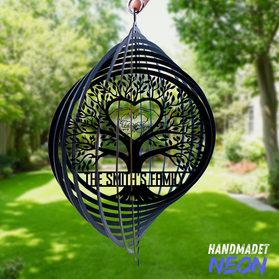Custom Family Tree Wind Spinner 3D Kinetic Garden Decor Yard Art ...