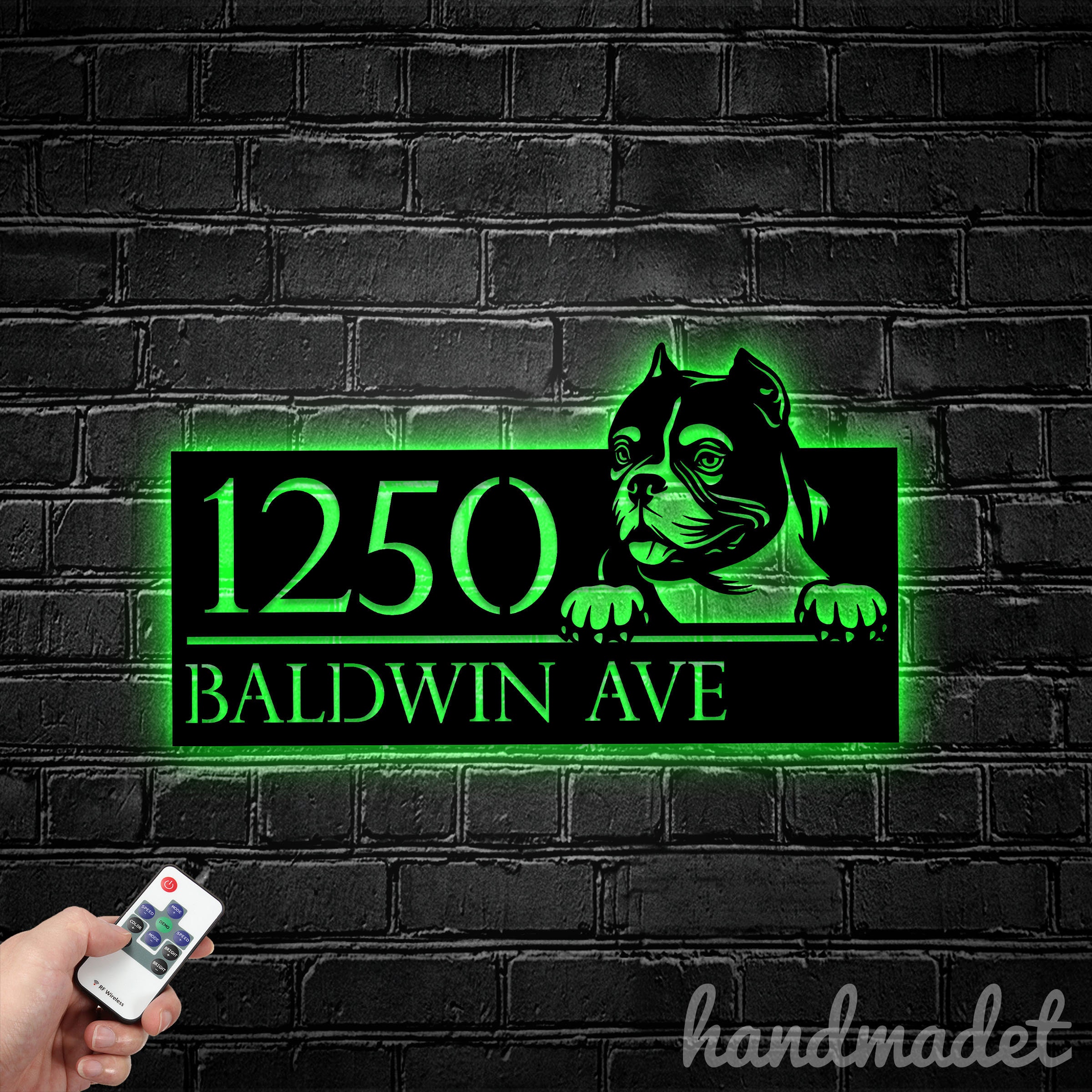 Personalized American Bully Dog House Number, Bully Dog Home Number ...