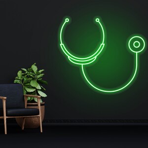 Stethoscope Neon Sign, Medical Device Led Neon, Medicine Led Light ...