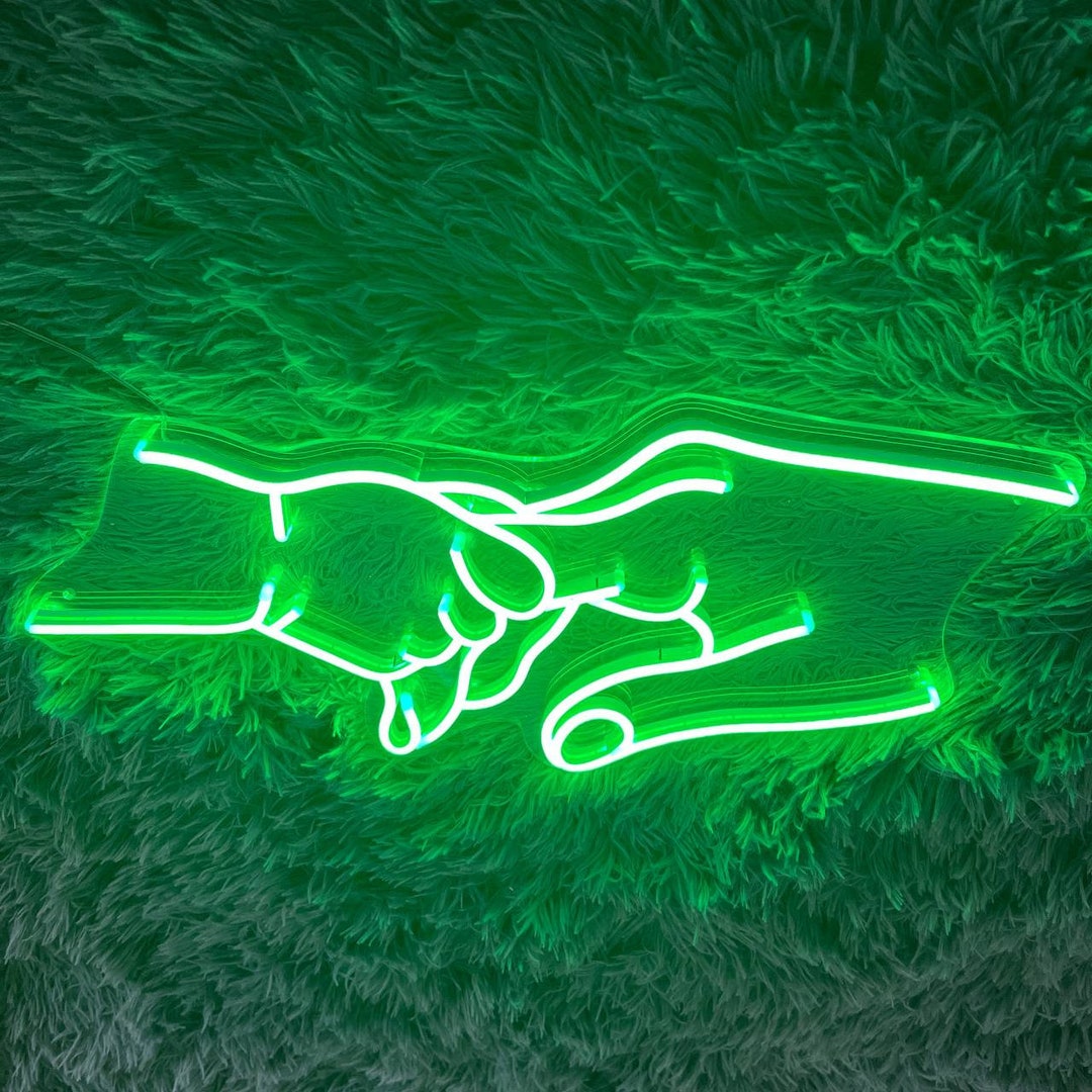 Holding Hands Neon Sign, Holding Hands Led Sign, Touching Hands Led ...