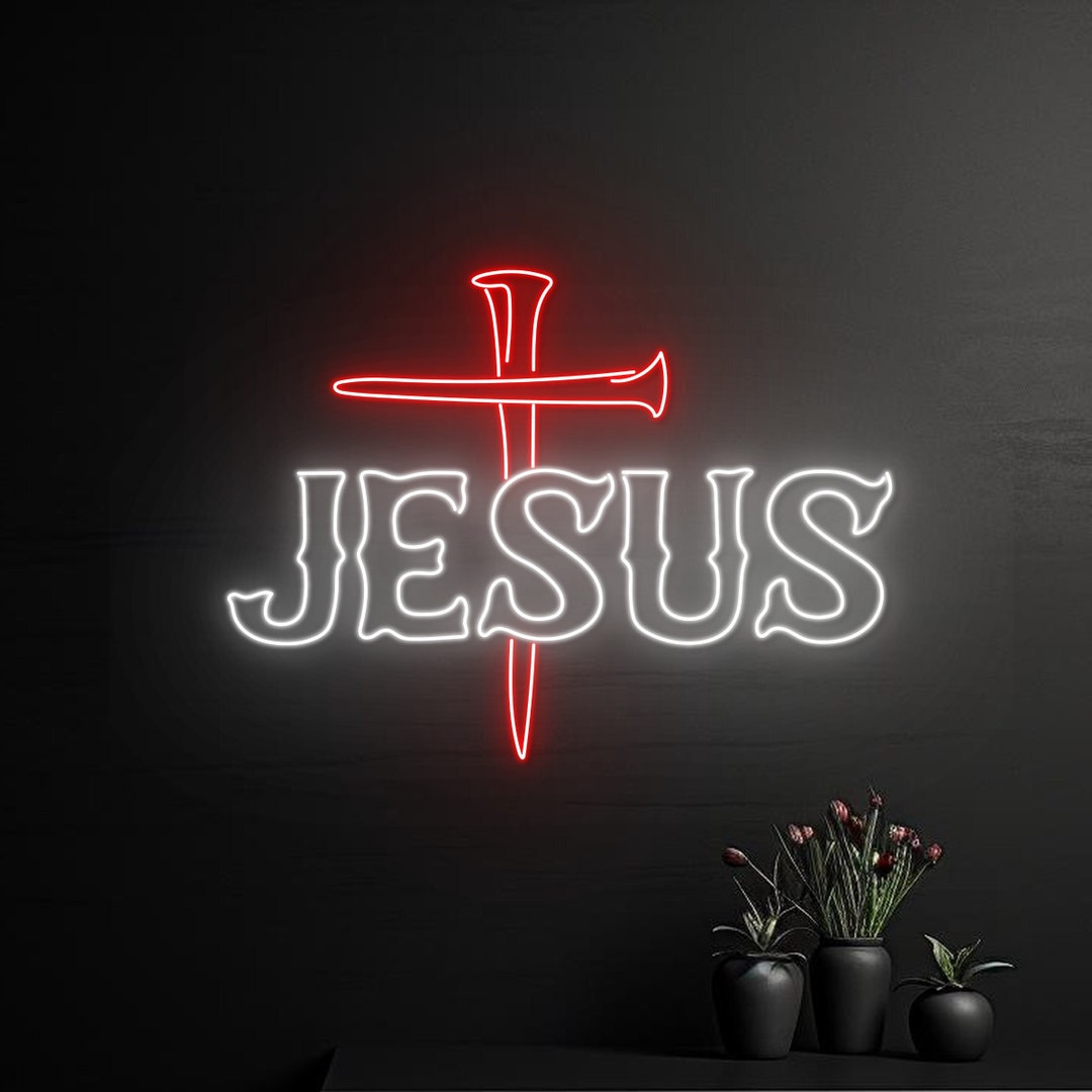 Jesus Cross Neon Sign Jesus Cross Led Sign Jesus Cross - Etsy