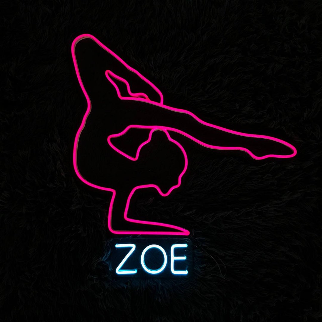 Custom Name Female Gymnastics Neon Sign, Gymnastics Lover Gift ...