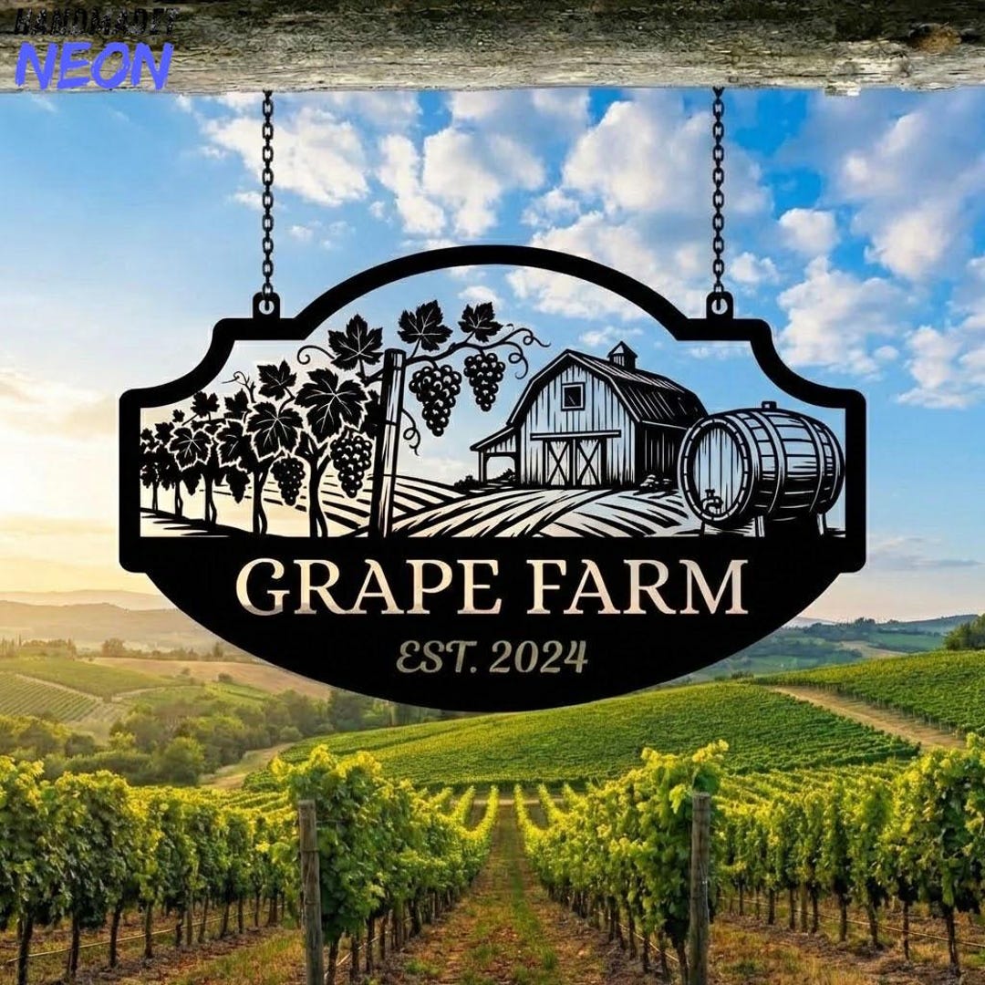Custom Vineyard Outdoor Metal Sign, Personalized Vineyard Decor, Winery ...