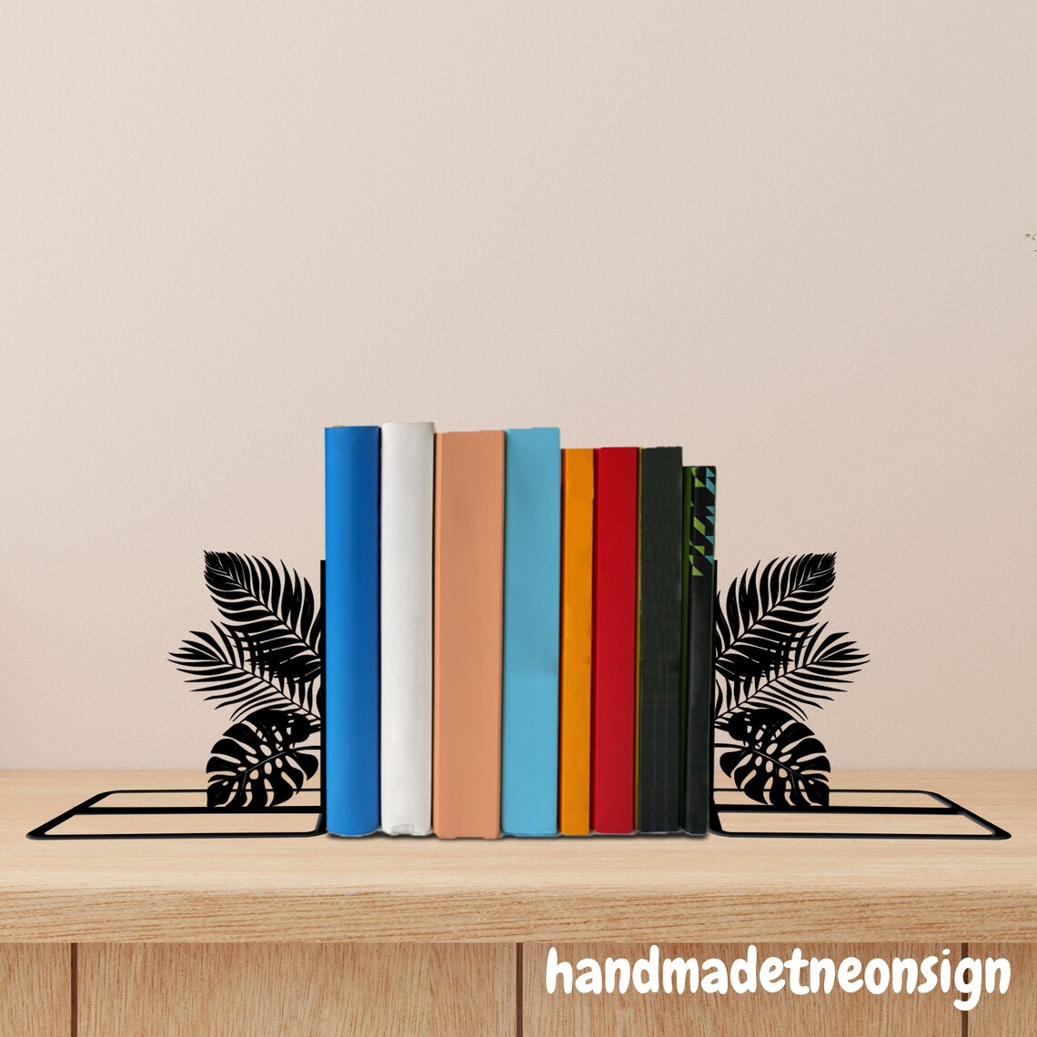 Custom Monstera Leaf Metal Bookends Monstera Name Bookend, Monstera ...