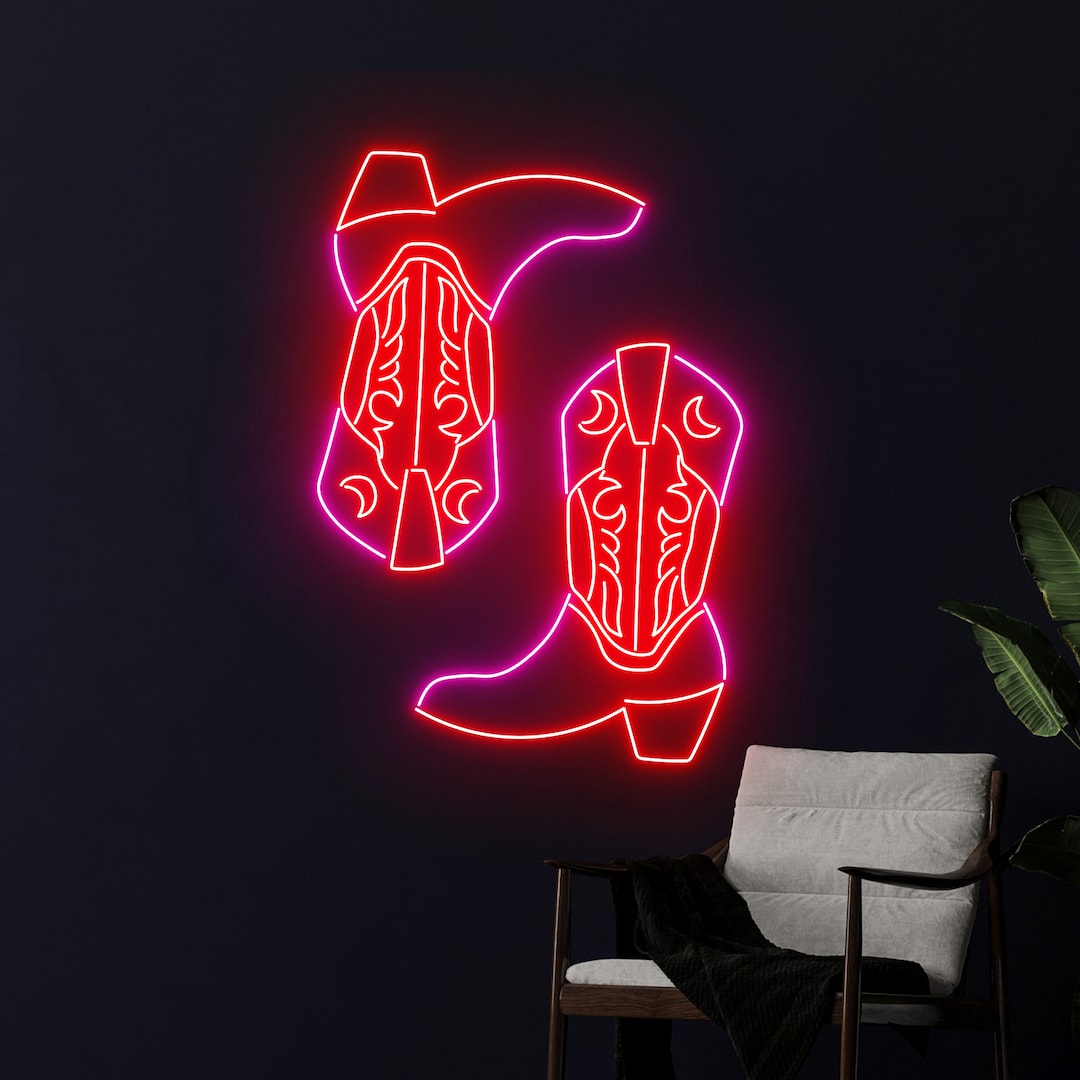 Cowboy Boots Led Sign, Cowboy Neon Light, Cowgirl Disco Neon Sign ...