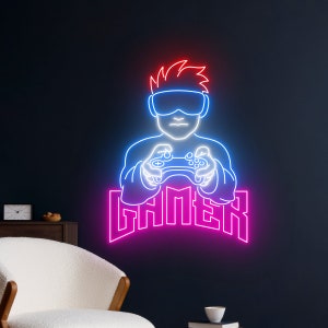 Custom Gamer Neon Sign, Game Controller Led Sign, Game Player Led Light ...