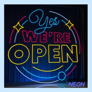 Yes We're Open Neon Sign, Yes We're Open Neon Light, Open Shop LED ...