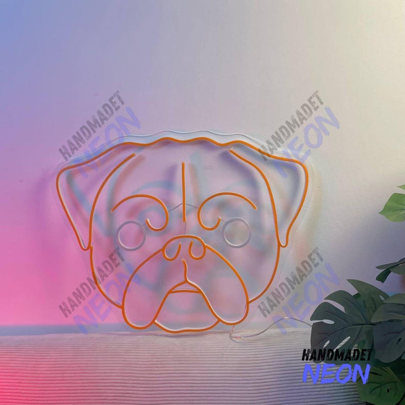 Pug Neon Sign,animal Neon Sign,led Neon Sign,cute Neon Sign,neon Wall ...