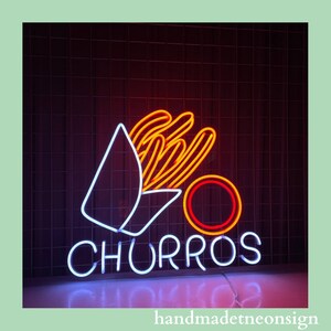 Churro Neon Sign, Churro Led Sign, Churro Led Light, Restaurant Neon ...